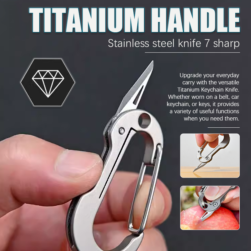 Multifunctional Titanium Keychain With Pocket Knife – cexcshop